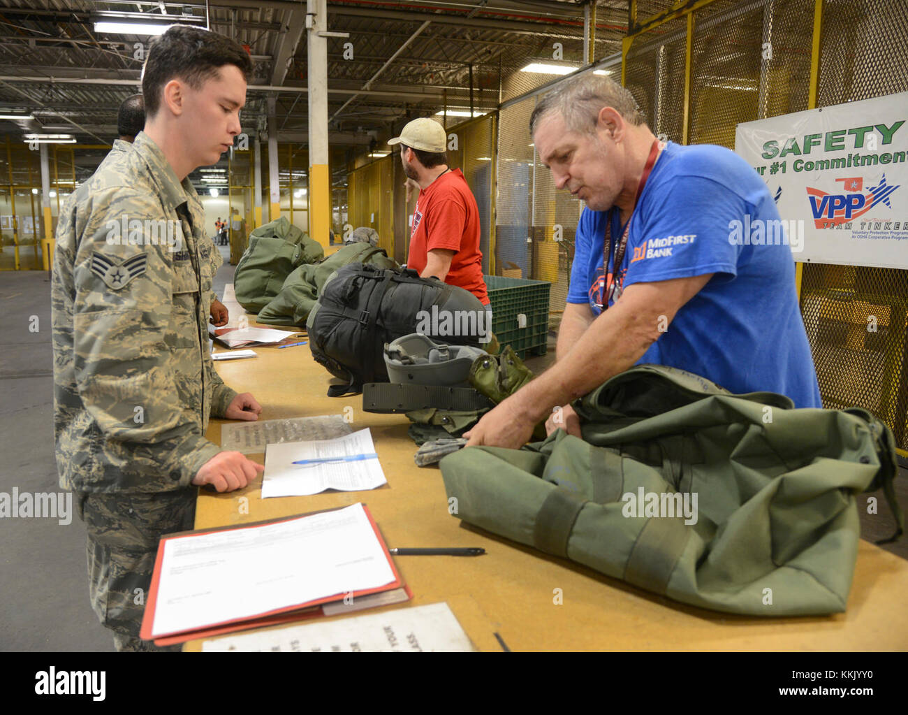 Keith Parks, 72nd Logistics Readiness Squadron, checks the C-Bag of ...