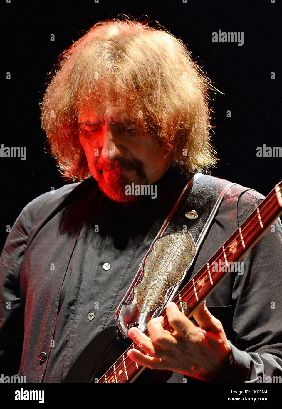 CLARKSTON, MI -- AUGUST 06: Geezer Butler of Black Sabbath performs ...