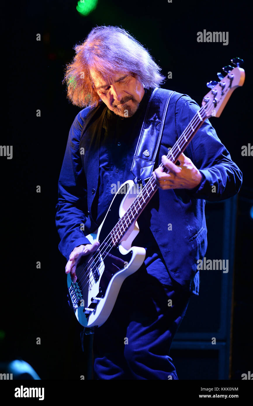 CLARKSTON, MI -- AUGUST 06: Geezer Butler of Black Sabbath performs ...