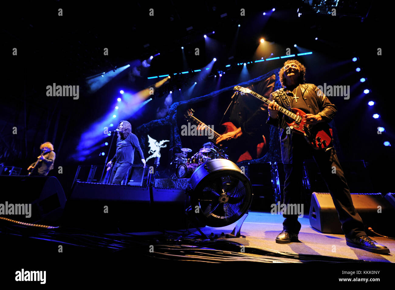 CLARKSTON, MI -- AUGUST 06: Geezer Butler of Black Sabbath performs ...