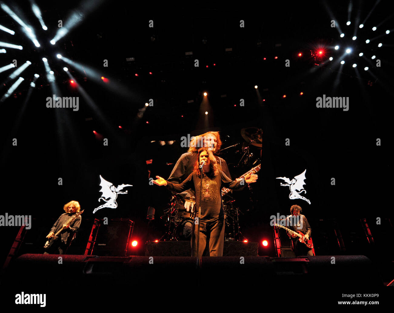 CLARKSTON, MI -- AUGUST 06: Geezer Butler of Black Sabbath performs ...
