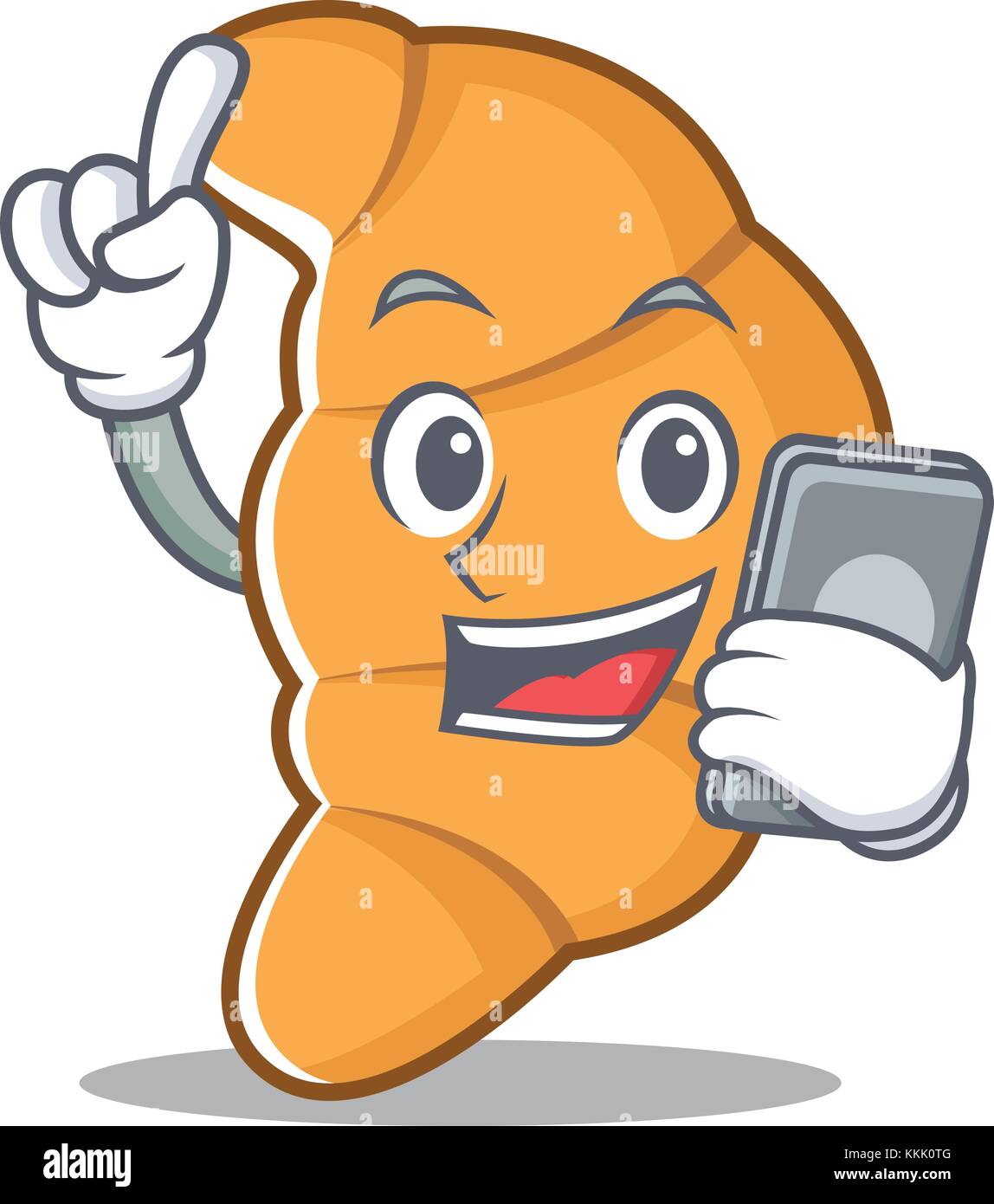 With phone croissant character cartoon style Stock Vector Image & Art ...