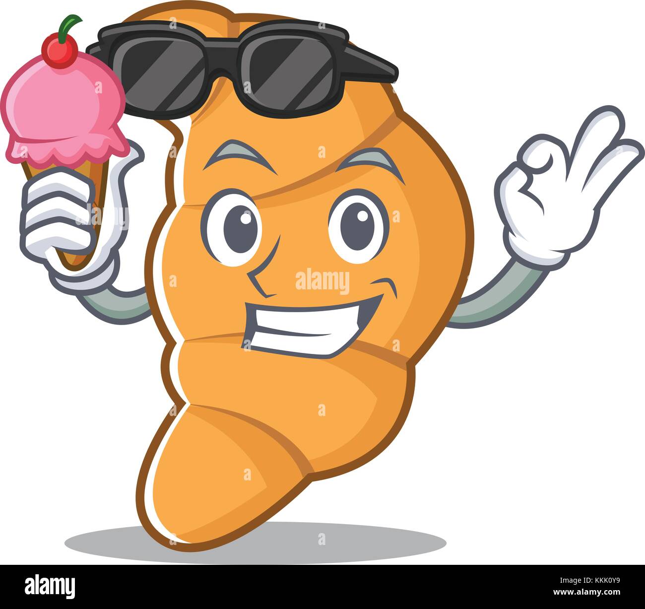 With ice cream croissant character cartoon style Stock Vector Image ...