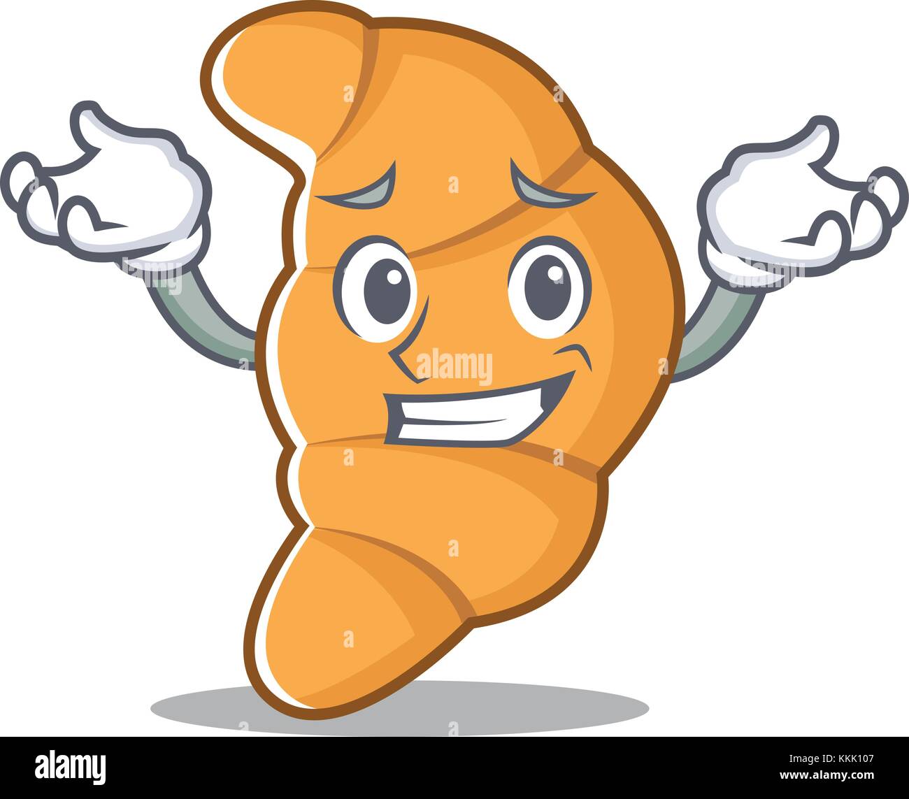 Grinning croissant character cartoon style Stock Vector Image & Art - Alamy