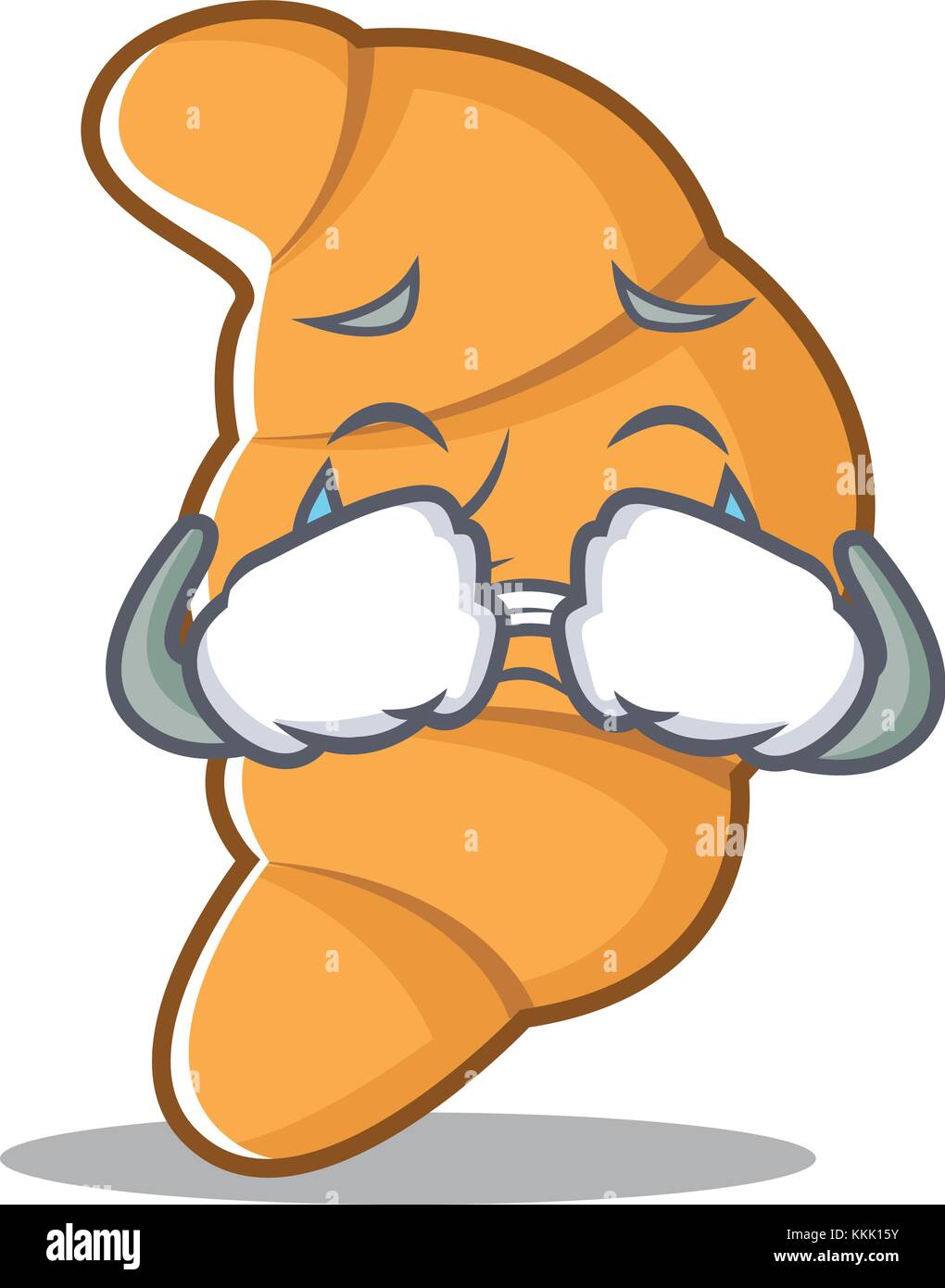 Crying croissant character cartoon style Stock Vector Image & Art - Alamy