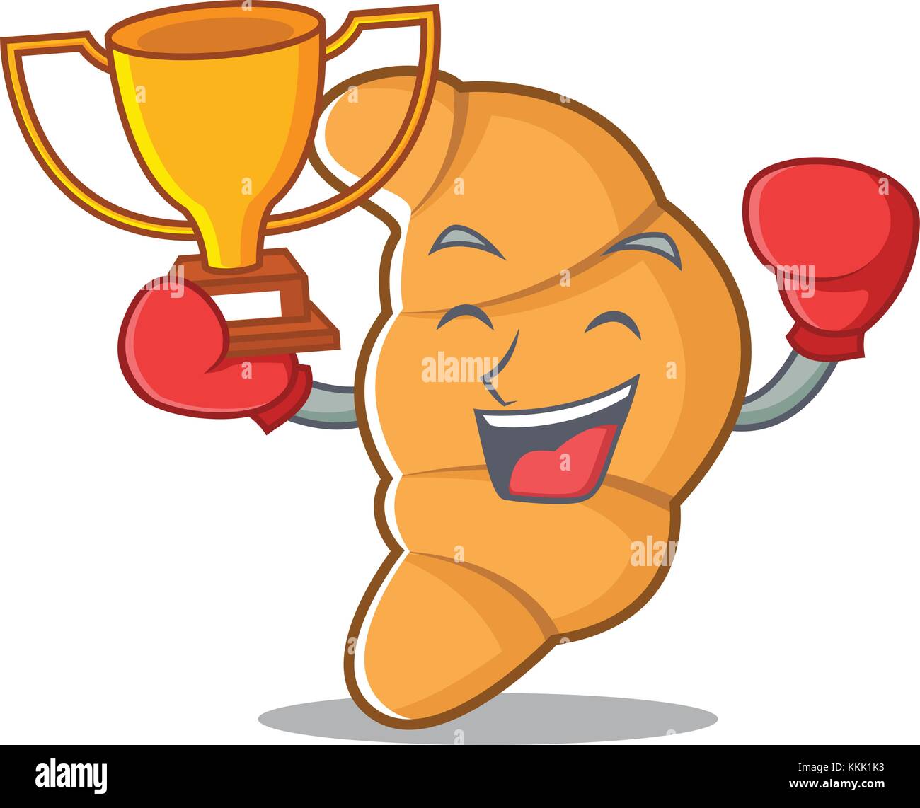 Boxing winner croissant character cartoon style Stock Vector Image ...