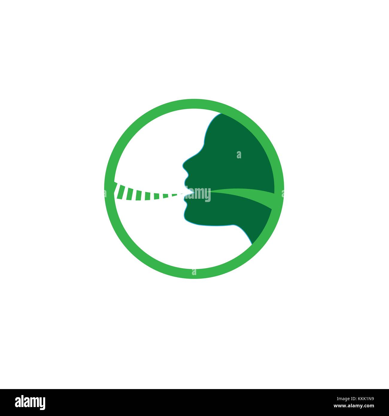 Voice emitting sound via voice chords with face Stock Vector Image ...