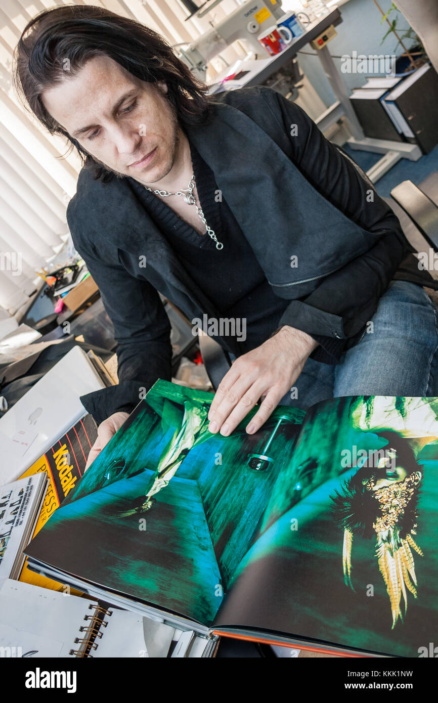 Fashion designer Todd Lynn in his London studio, UK Stock Photo - Alamy