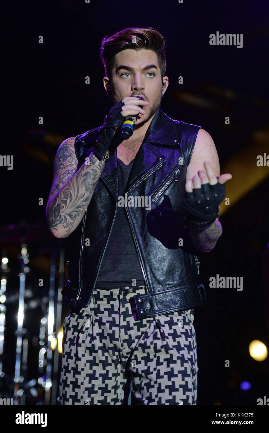 BOCA RATON, FL - DECEMBER 12: Adam Lambert performs during the 97.9 No ...