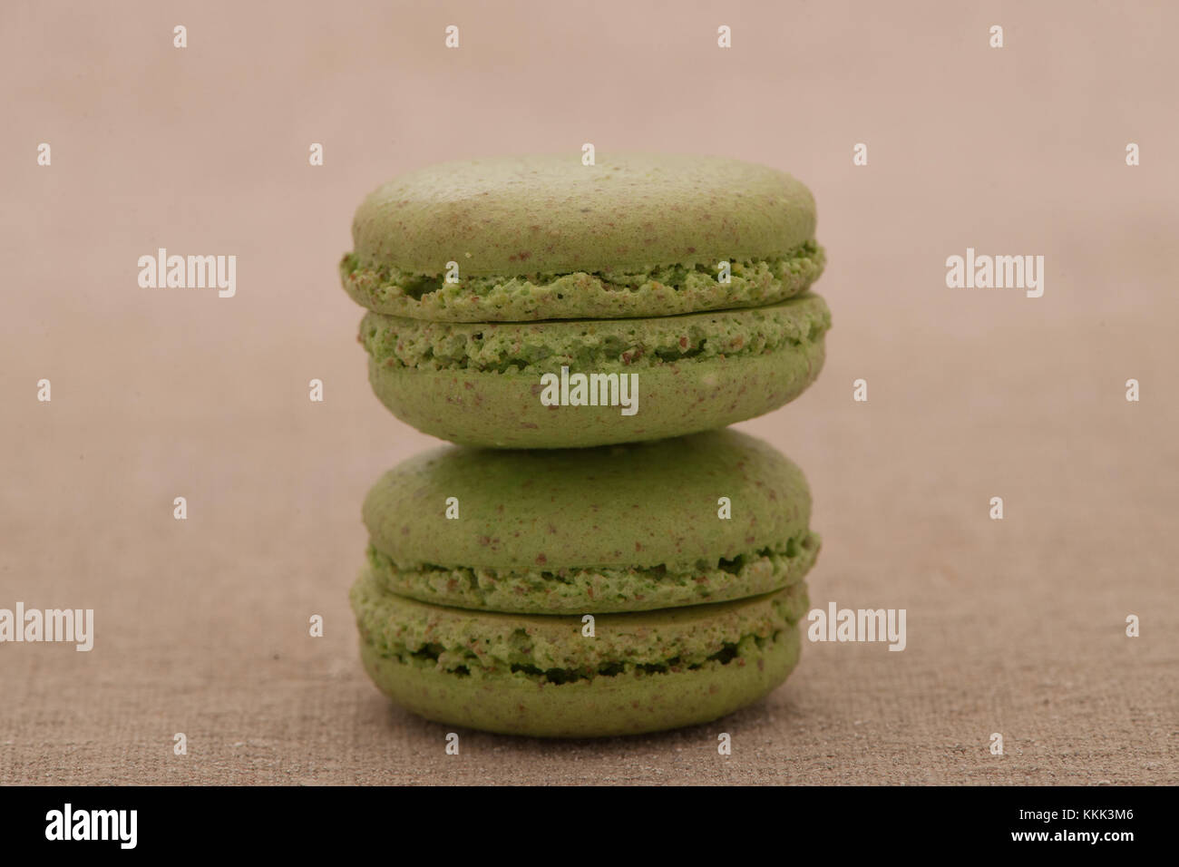 cookies green color of the round form on a light green background Stock ...