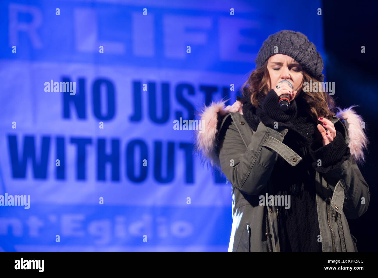 Roma, Italy. 30th Nov, 2017. Italian singer Giulia Luzi during a ...