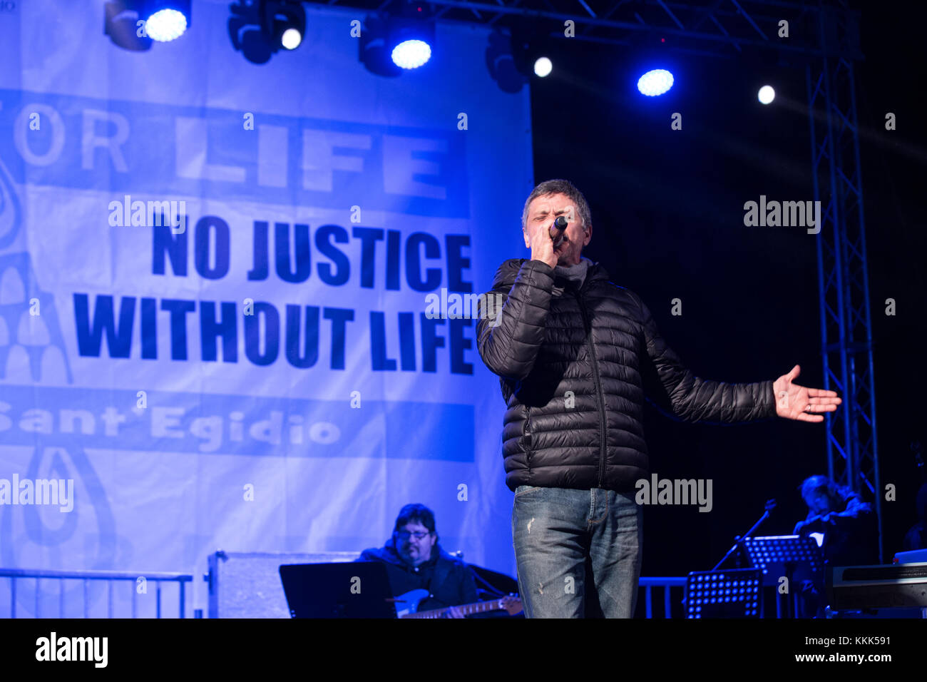 Roma, Italy. 30th Nov, 2017. Italian singer Marco Morandi during a ...