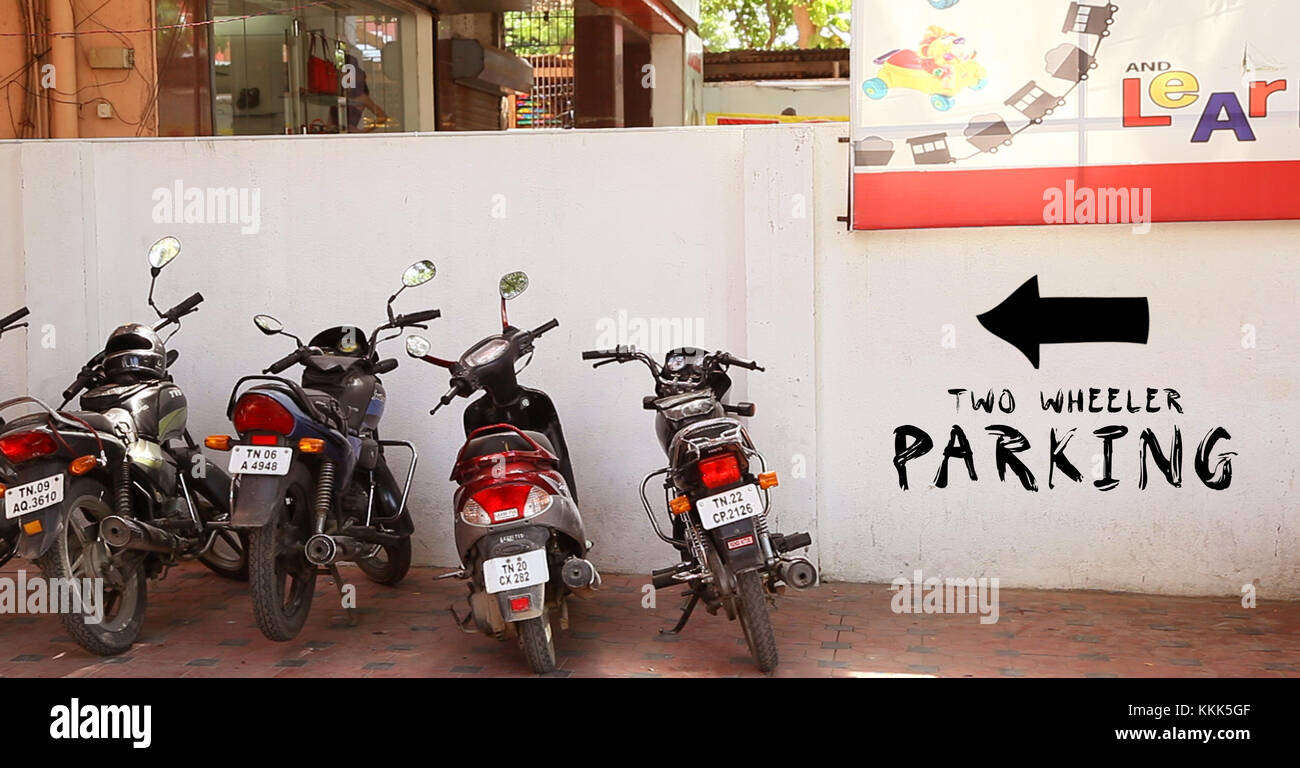 Two wheeler parking hi-res stock photography and images - Alamy