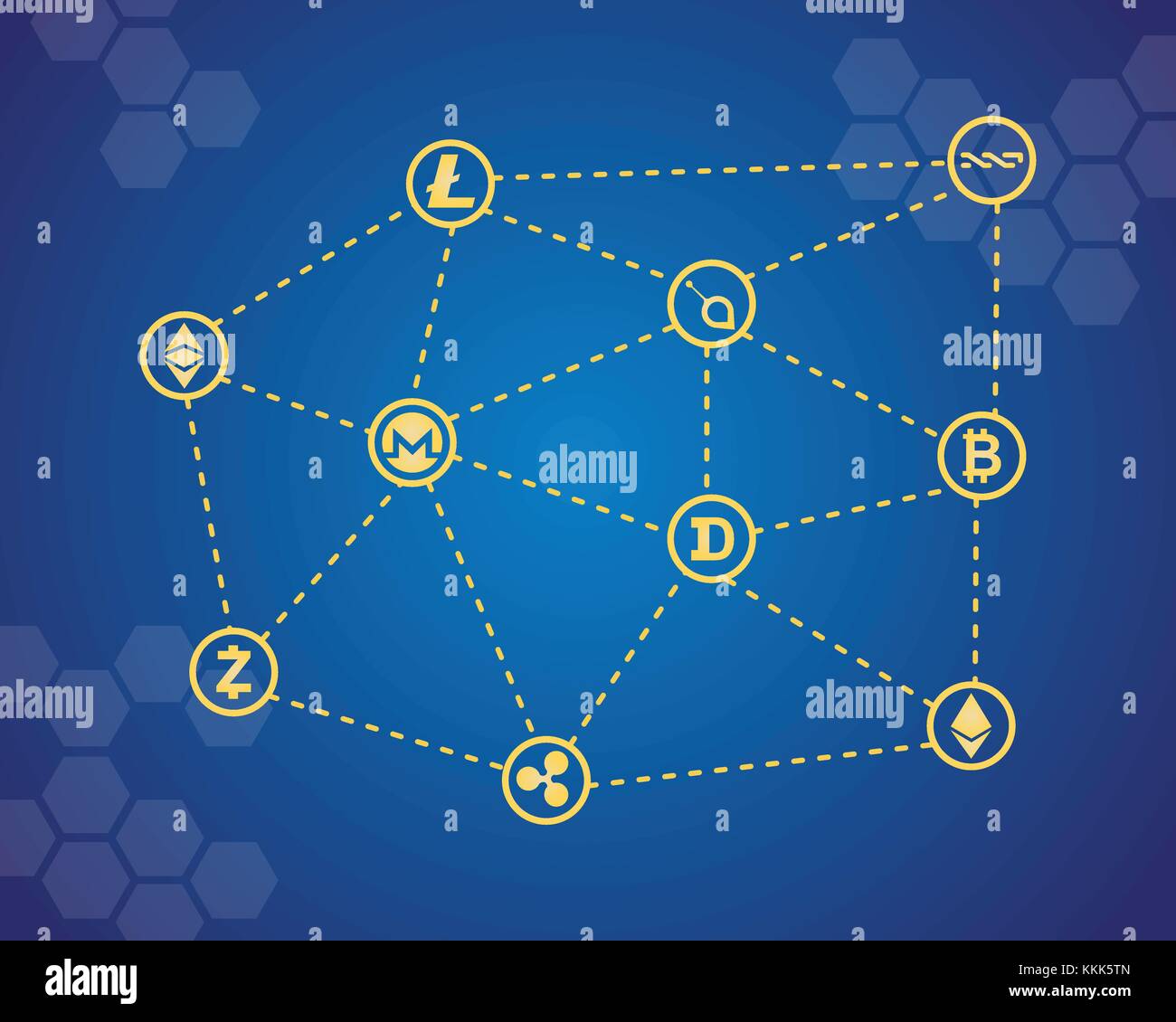 Blockchain word with icons vector illustration Stock Vector Image & Art ...