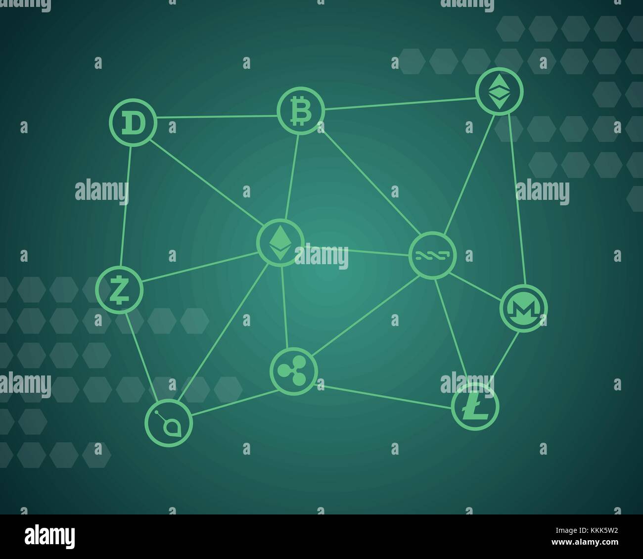 Blockchain word with green background Stock Vector Image & Art - Alamy