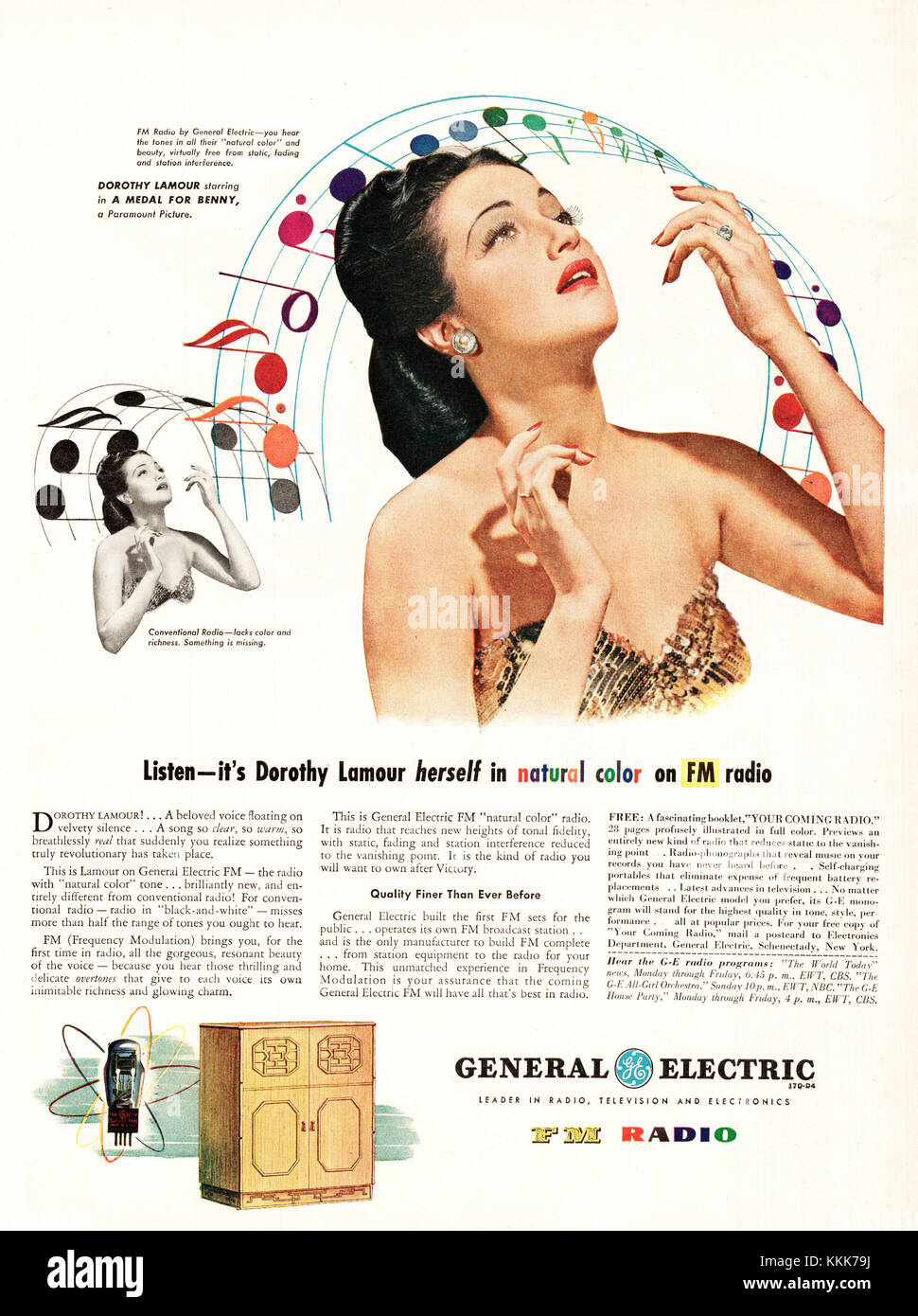 1945 U.S. Magazine General Electric FM Radio Advert Stock Photo - Alamy