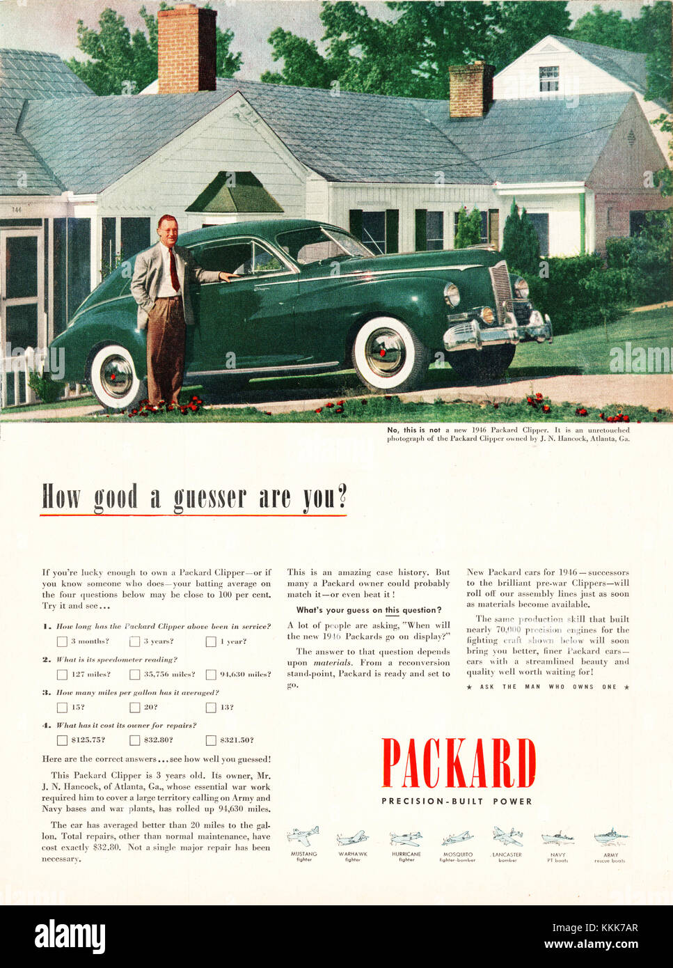 1945 U.S. Magazine Packard Engines Advert Stock Photo - Alamy