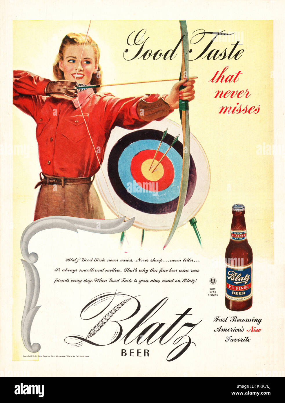 1945 U.S. Magazine Pabst Pilsner Beer Beer Advert Stock Photo - Alamy
