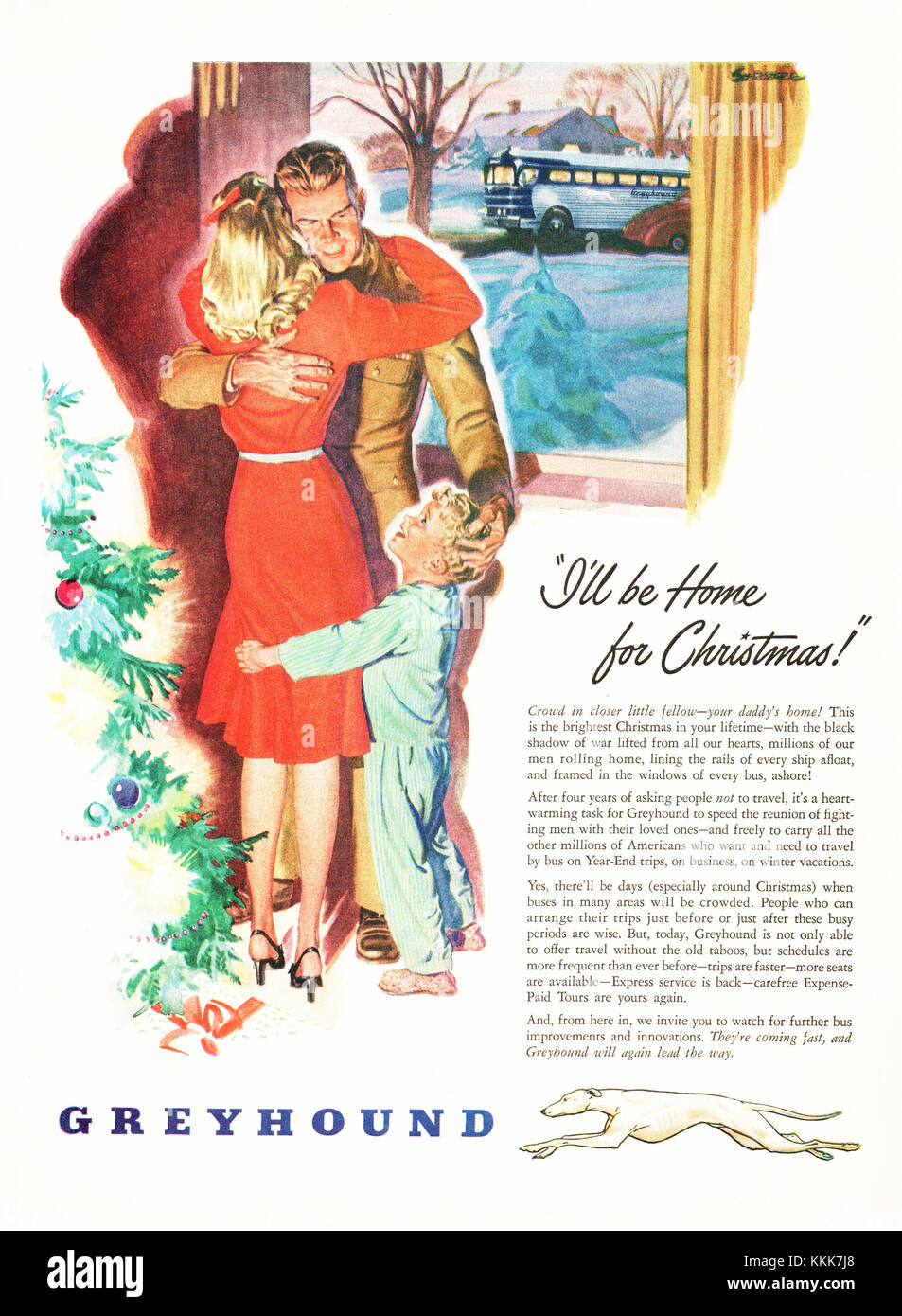 1945 U.S. Magazine Greyhound Lines Advert Stock Photo - Alamy