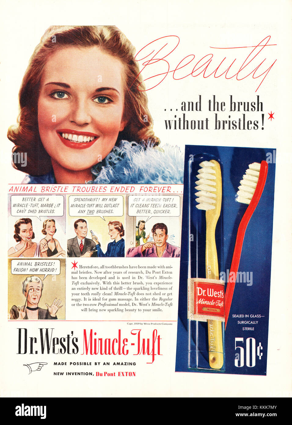 1939 U.S. Magazine Dr West Toothbrush Advert Stock Photo - Alamy