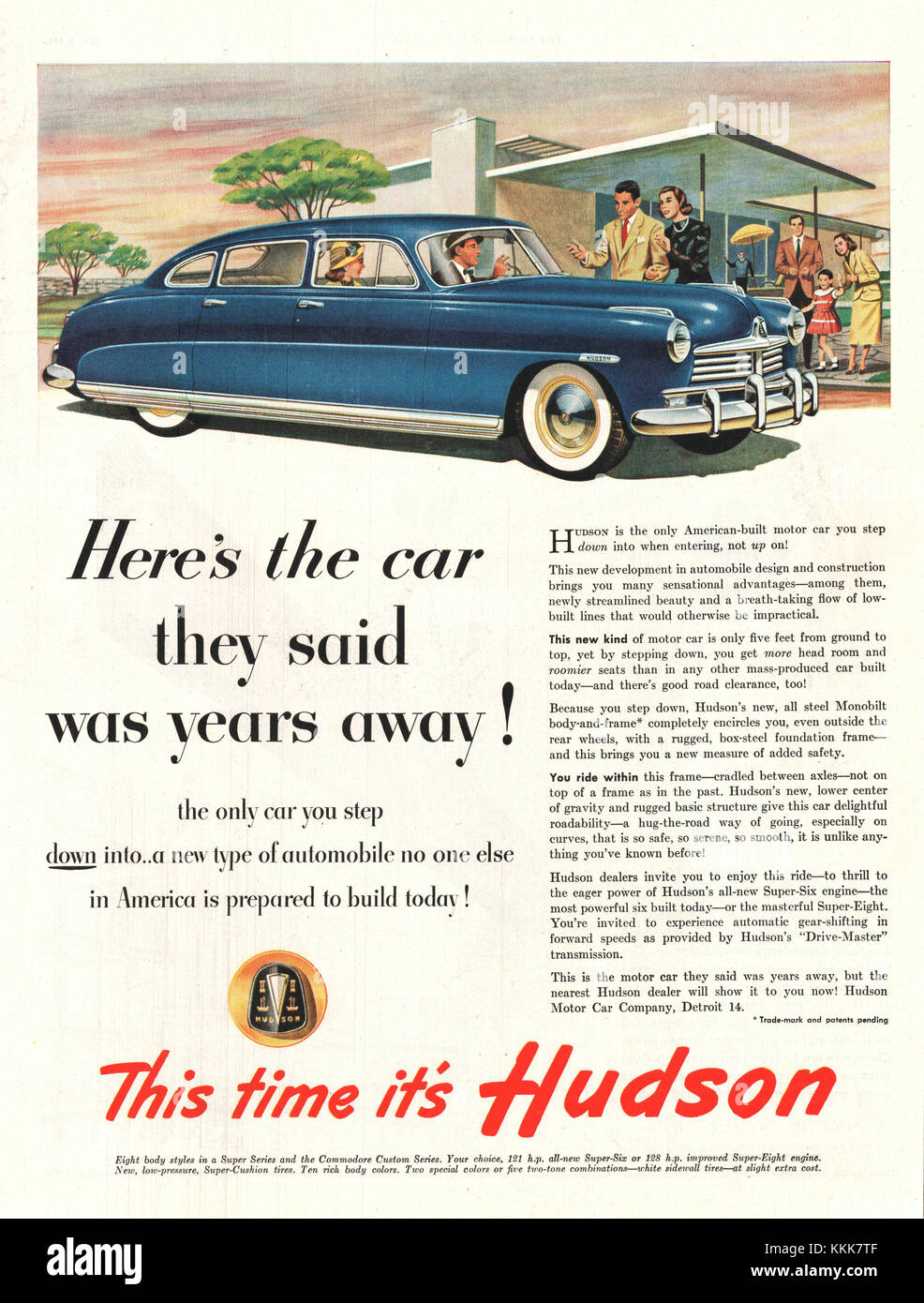 1948 U.S. Magazine Hudson Car Advert Stock Photo - Alamy