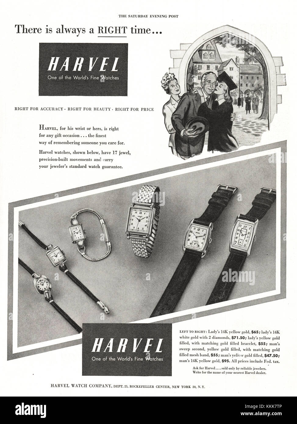 1948 U.S. Magazine Harvel Watches Advert Stock Photo - Alamy
