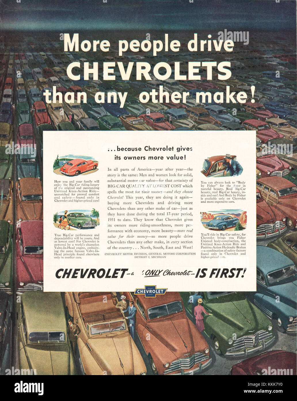 1948 U.S. Magazine Chevrolet Car Advert Stock Photo - Alamy