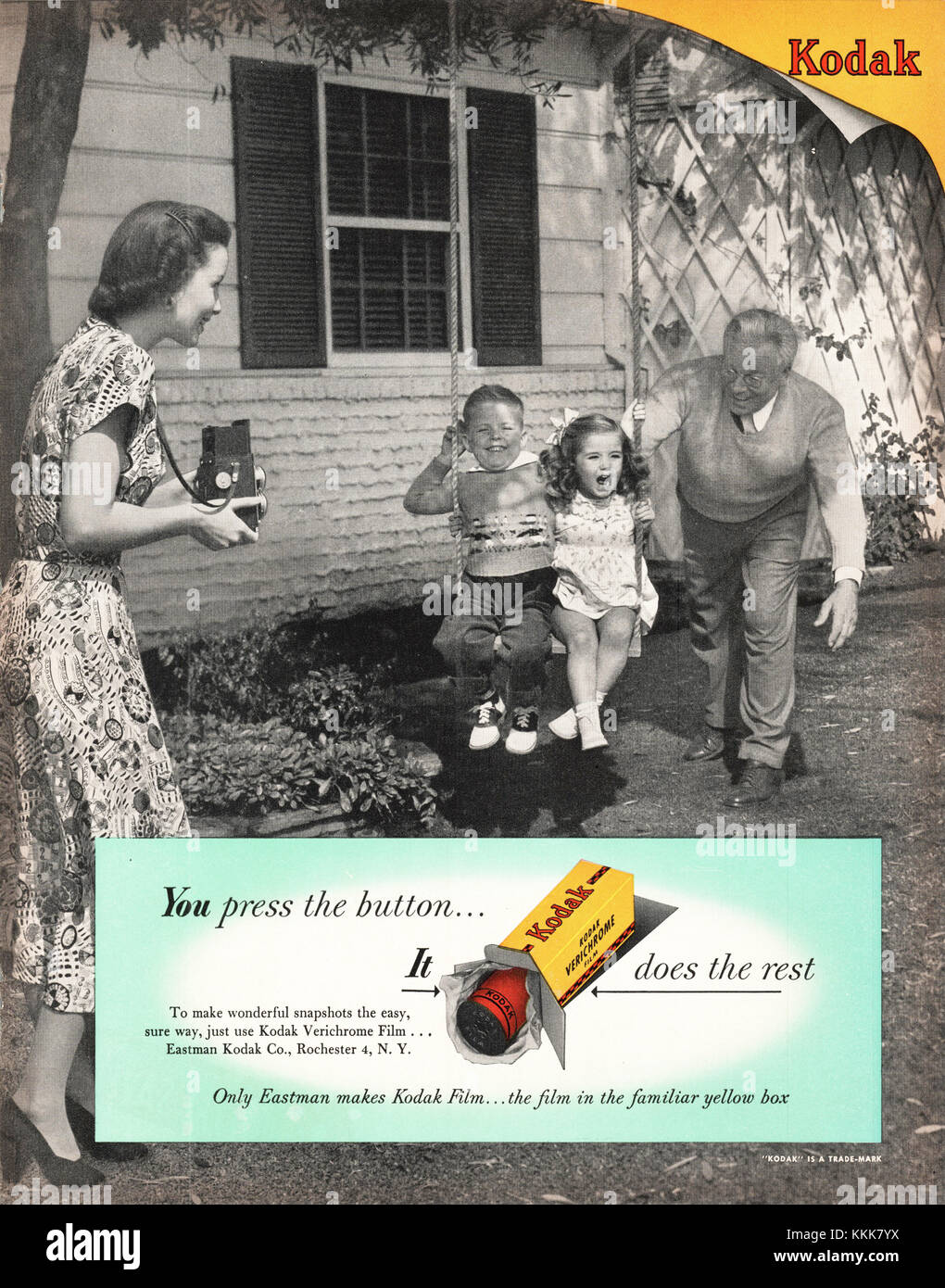1948 U.S. Magazine Kodak Film Advert Stock Photo - Alamy