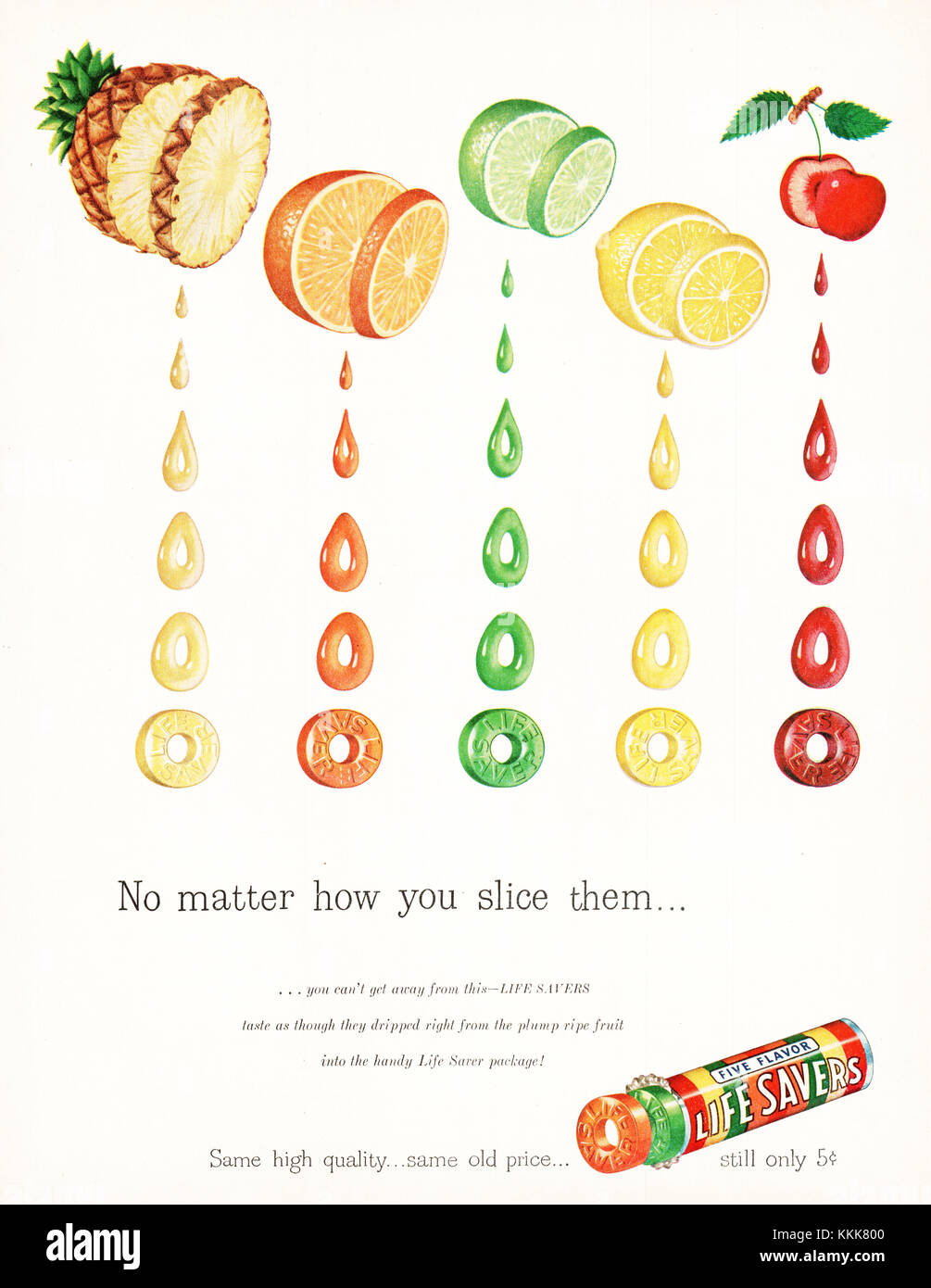 1948 U.S. Magazine Lifesavers Fruit Sweets Advert Stock Photo - Alamy