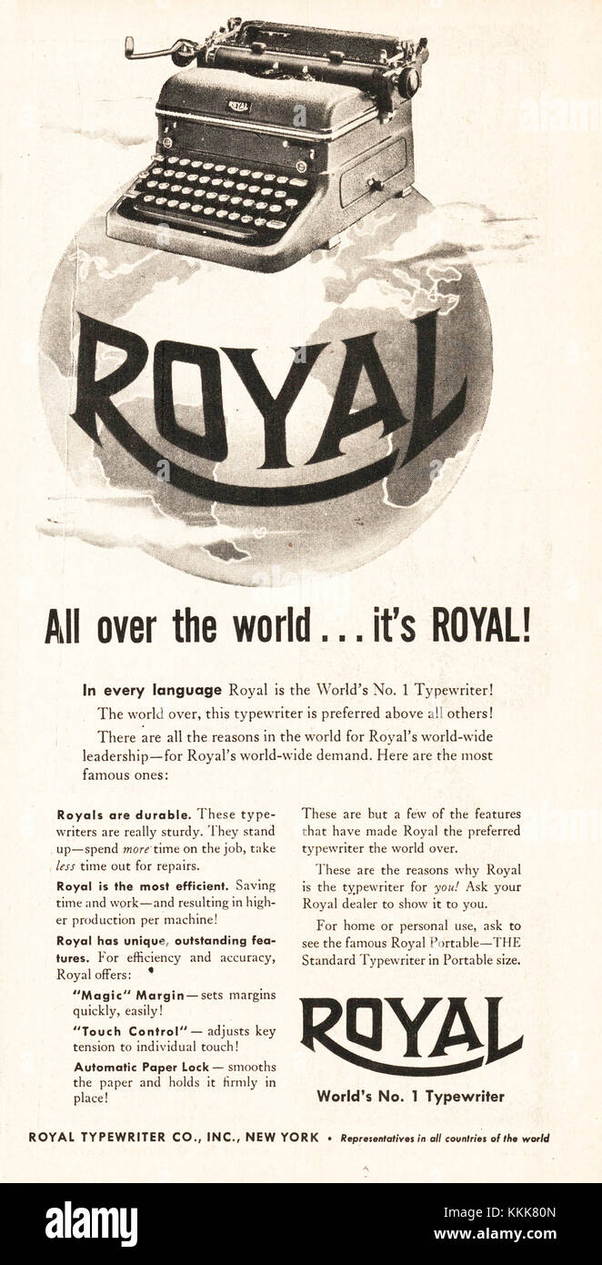Royal typewriter hi-res stock photography and images - Alamy