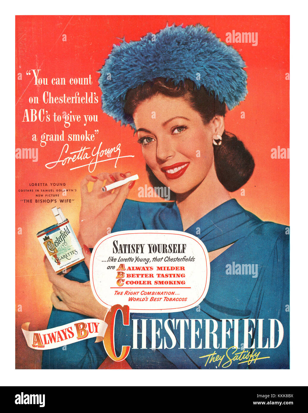 1948 U.S. Magazine Chesterfield Cigerette Advert Stock Photo - Alamy