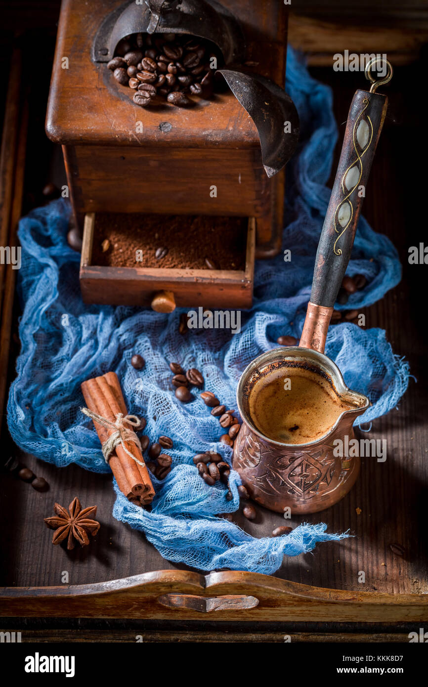 Black coffee pot grains hi-res stock photography and images - Alamy