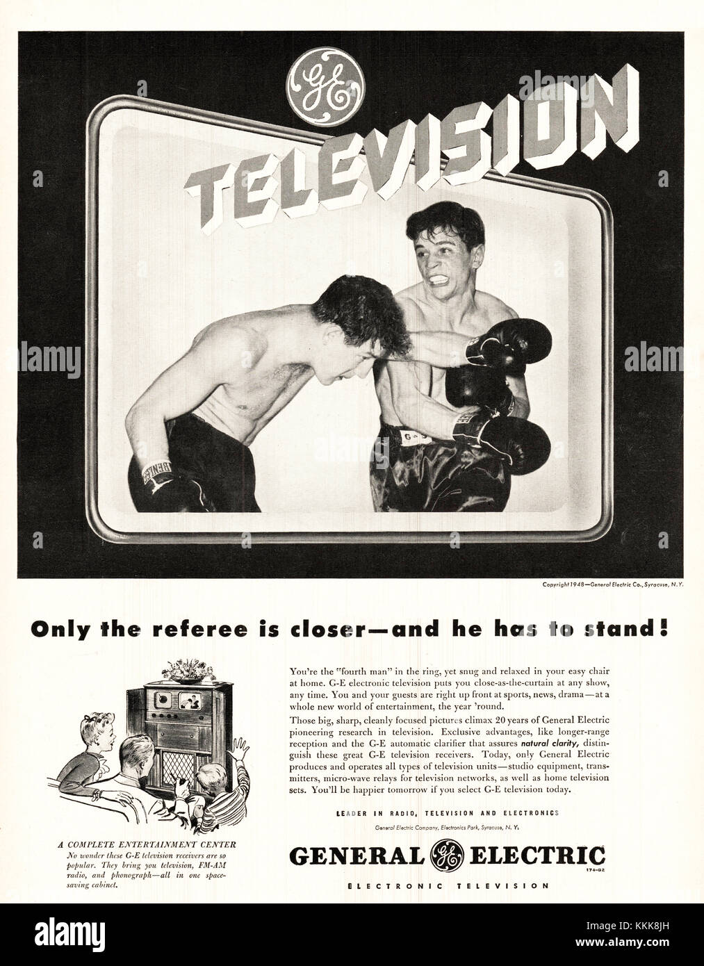 1948 U.S. Magazine General Electric Television Advert Stock Photo - Alamy