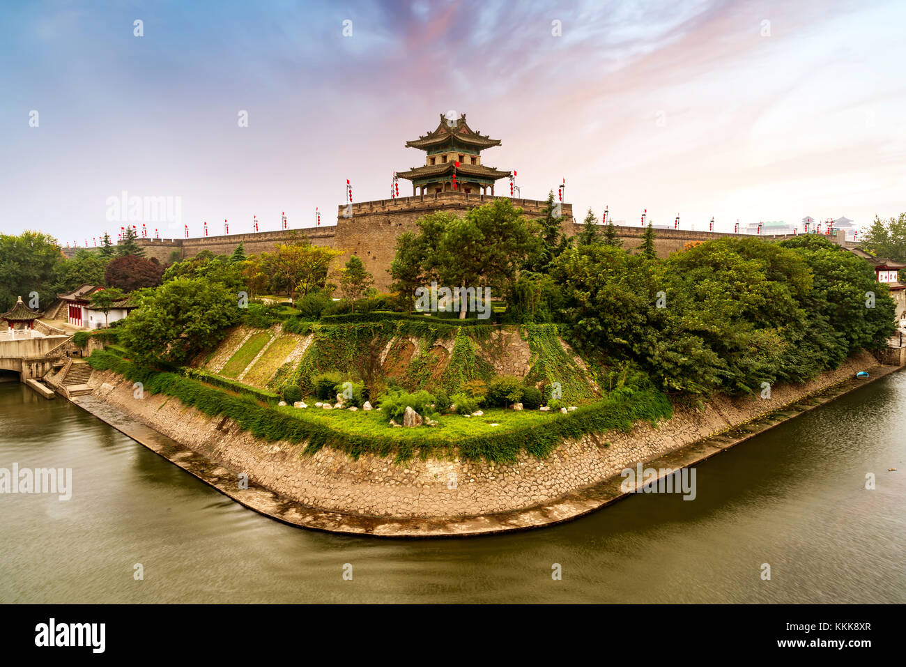 Xi'an ancient city wall and moat, China Shaanxi Stock Photo - Alamy