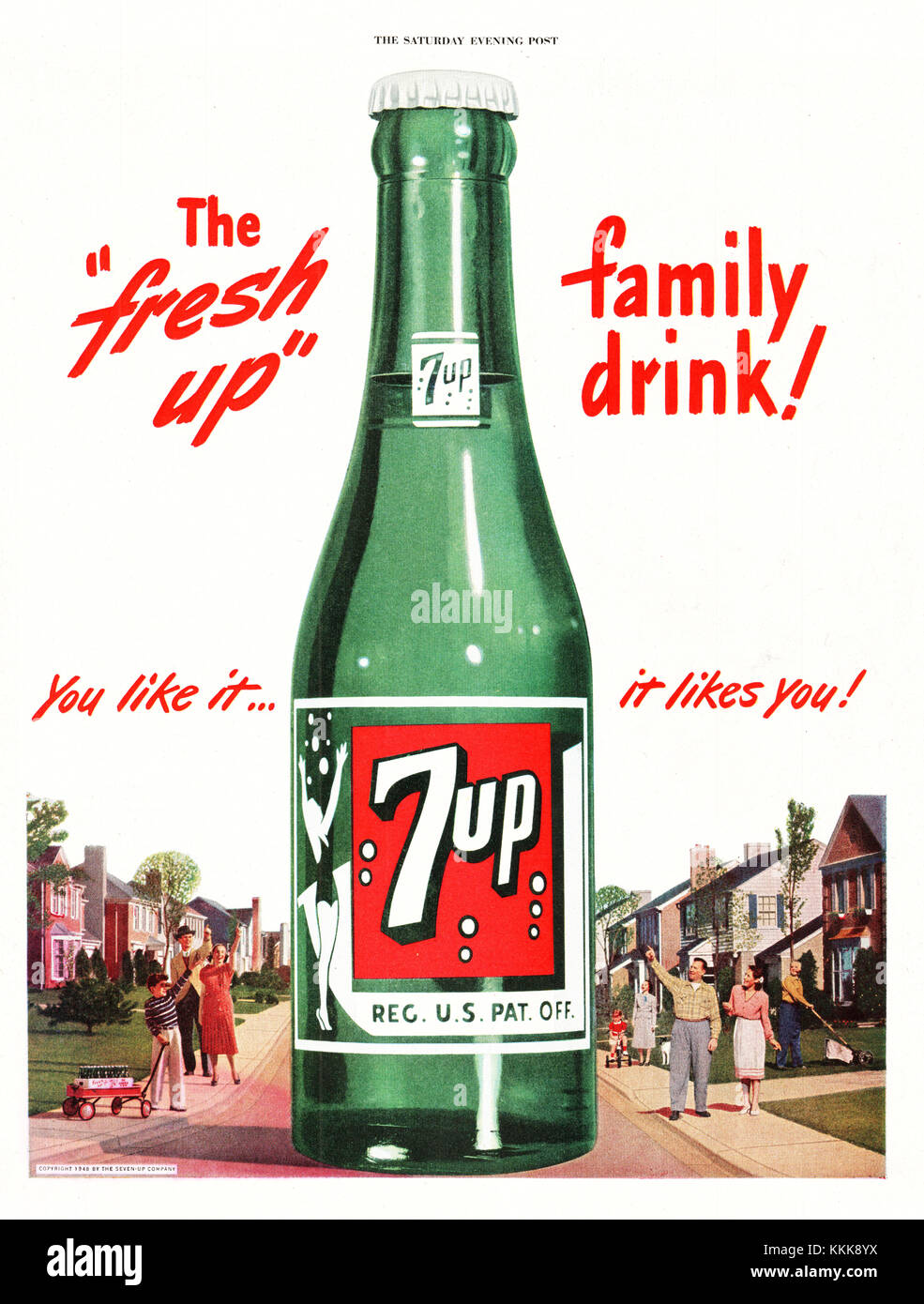 1948 U.S. Magazine 7 Up Advert Stock Photo - Alamy