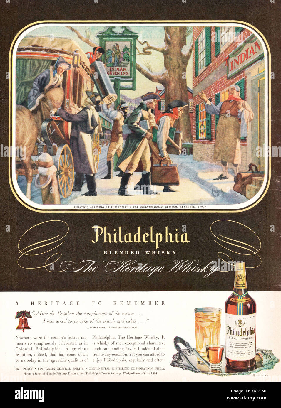 1947 U.S. Magazine Philadelphia Whisky Advert Stock Photo - Alamy