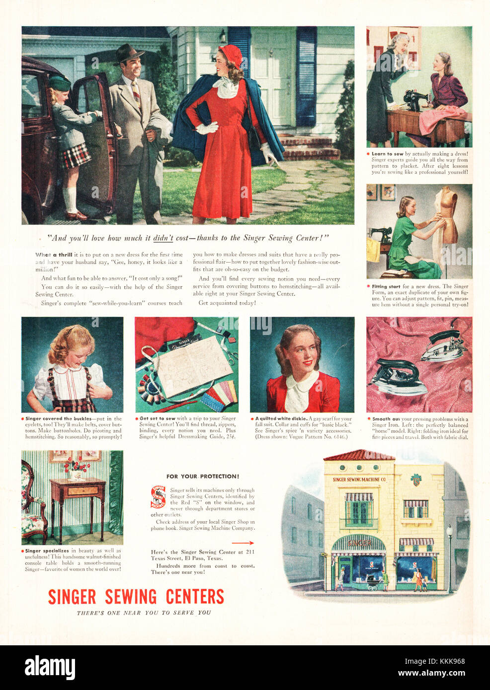 Singer sewing advert hi-res stock photography and images - Alamy