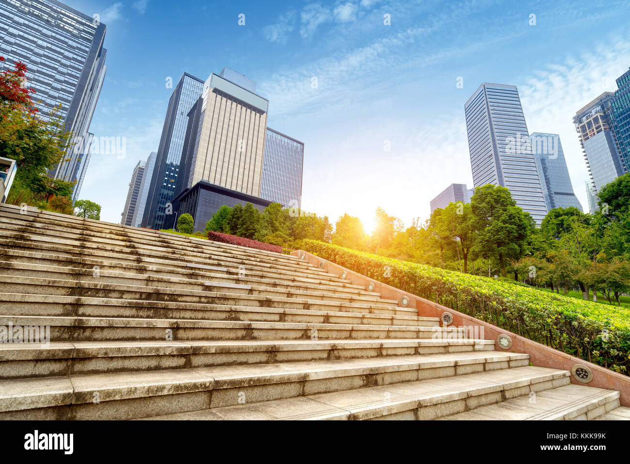 empty, modern square and skyscrapers in modern city Stock Photo - Alamy