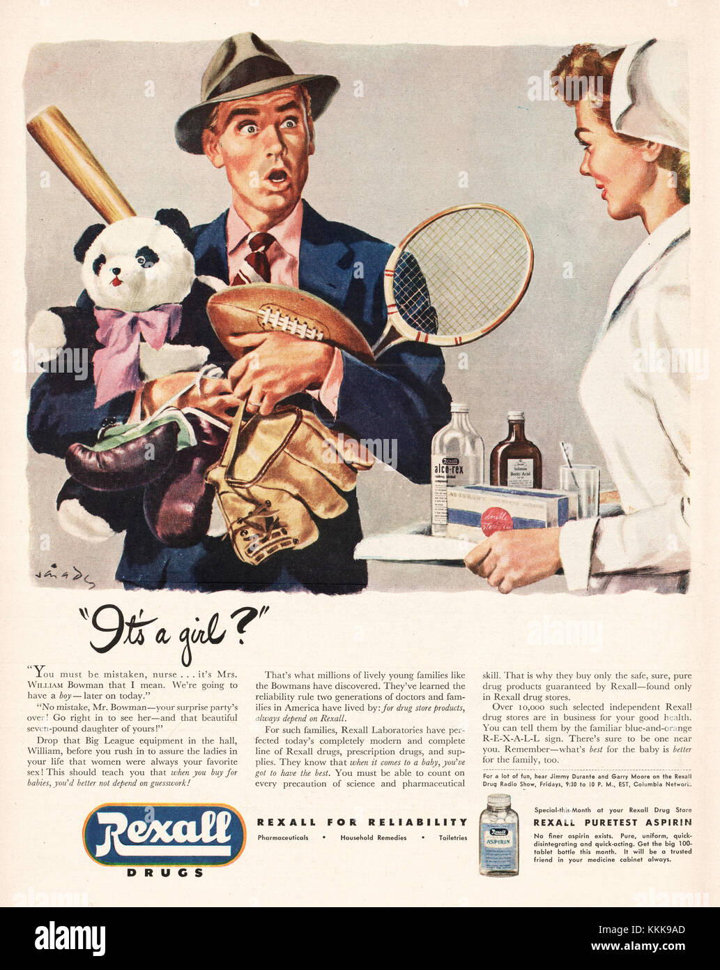 1947 U.S. Magazine Rexall Drugs Advert Stock Photo - Alamy