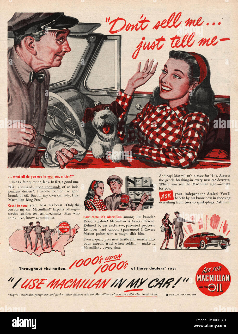 1947 U.S. Magazine MacMillan Oil Advert Stock Photo - Alamy