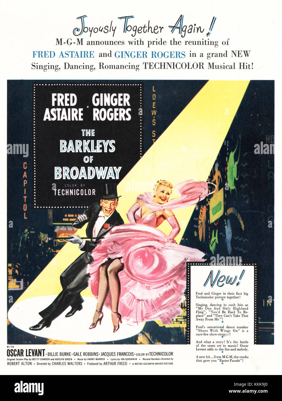 1949 U.S. Magazine 'The Barkleys of Broadway' Film Advert Stock Photo ...