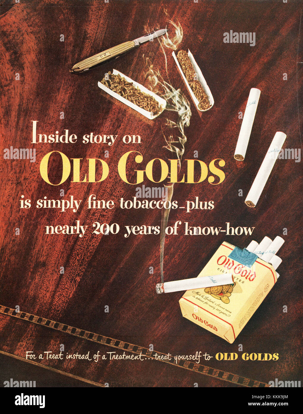 1949 U.S. Magazine Old Gold Cigarette Advert Stock Photo - Alamy