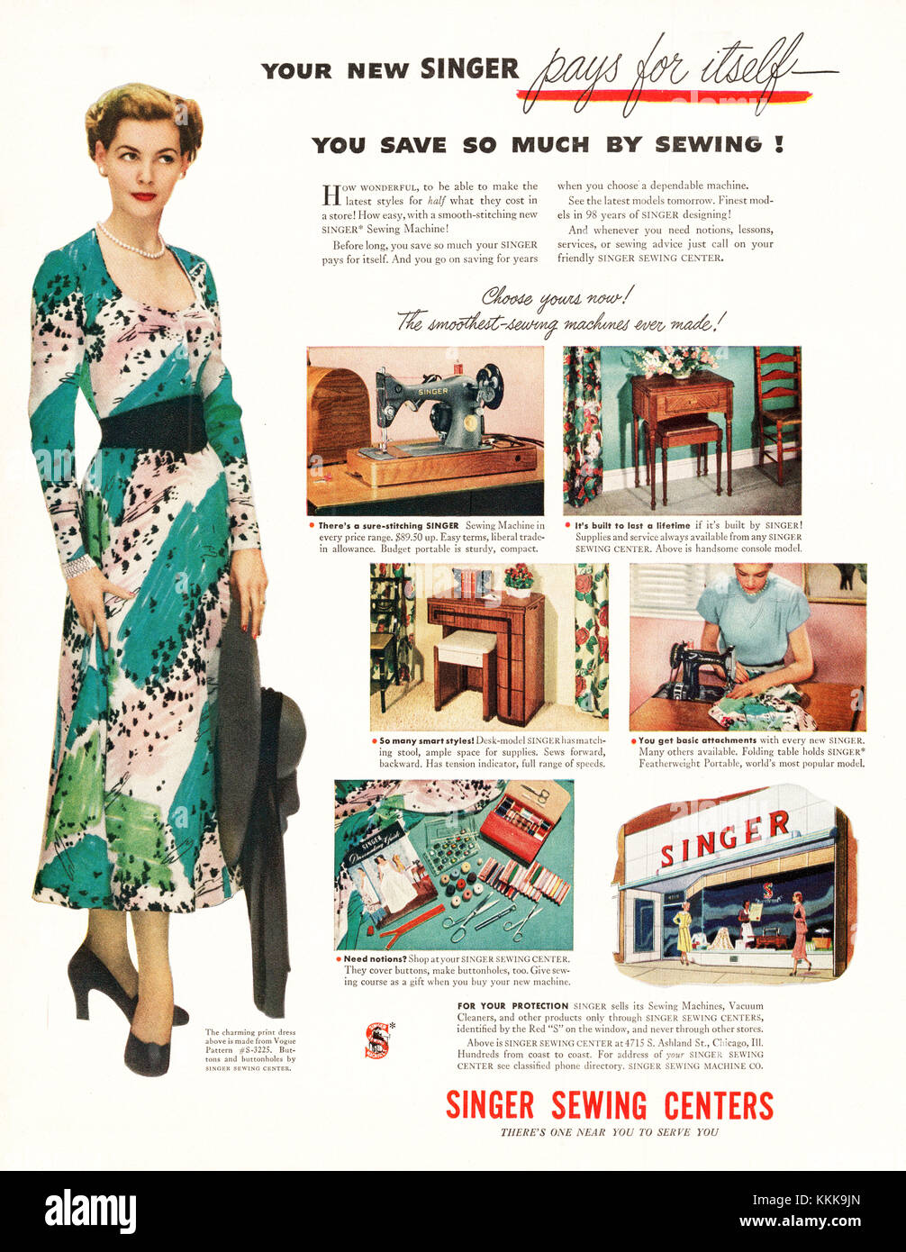 Singer sewing advert hi-res stock photography and images - Alamy