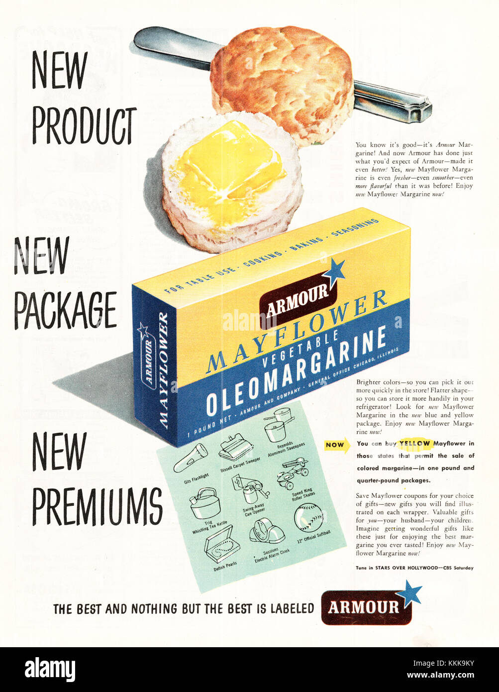 1949 U.S. Magazine Armour Margarine Advert Stock Photo - Alamy
