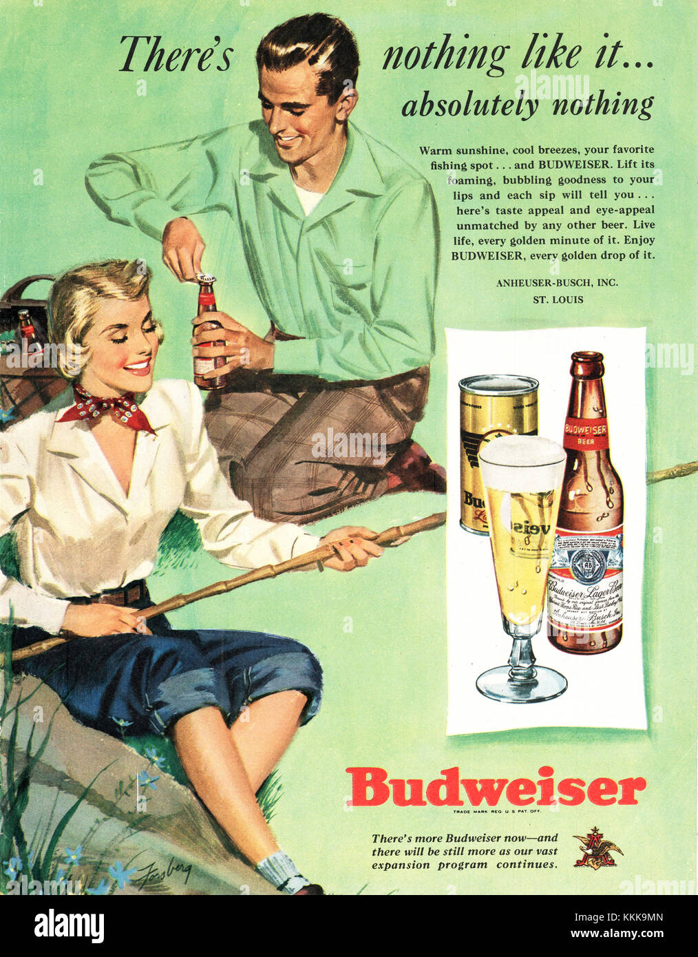 1949 U.S. Magazine Advert Budweiser beer Stock Photo - Alamy