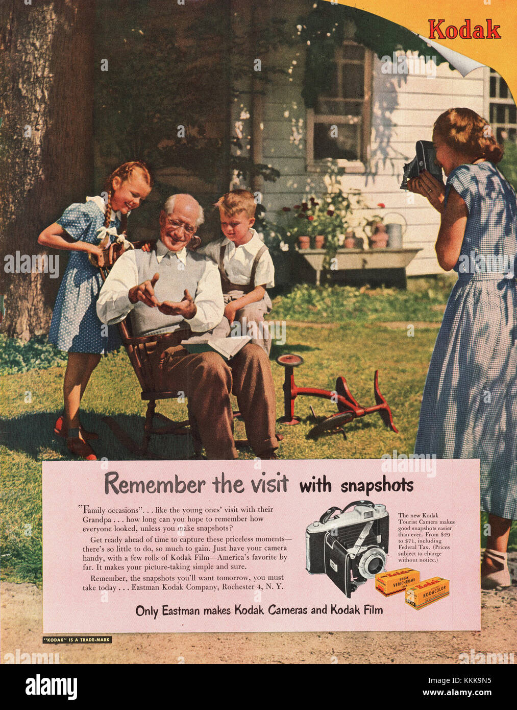 1949 U.S. Magazine Kodak Film Advert Stock Photo - Alamy