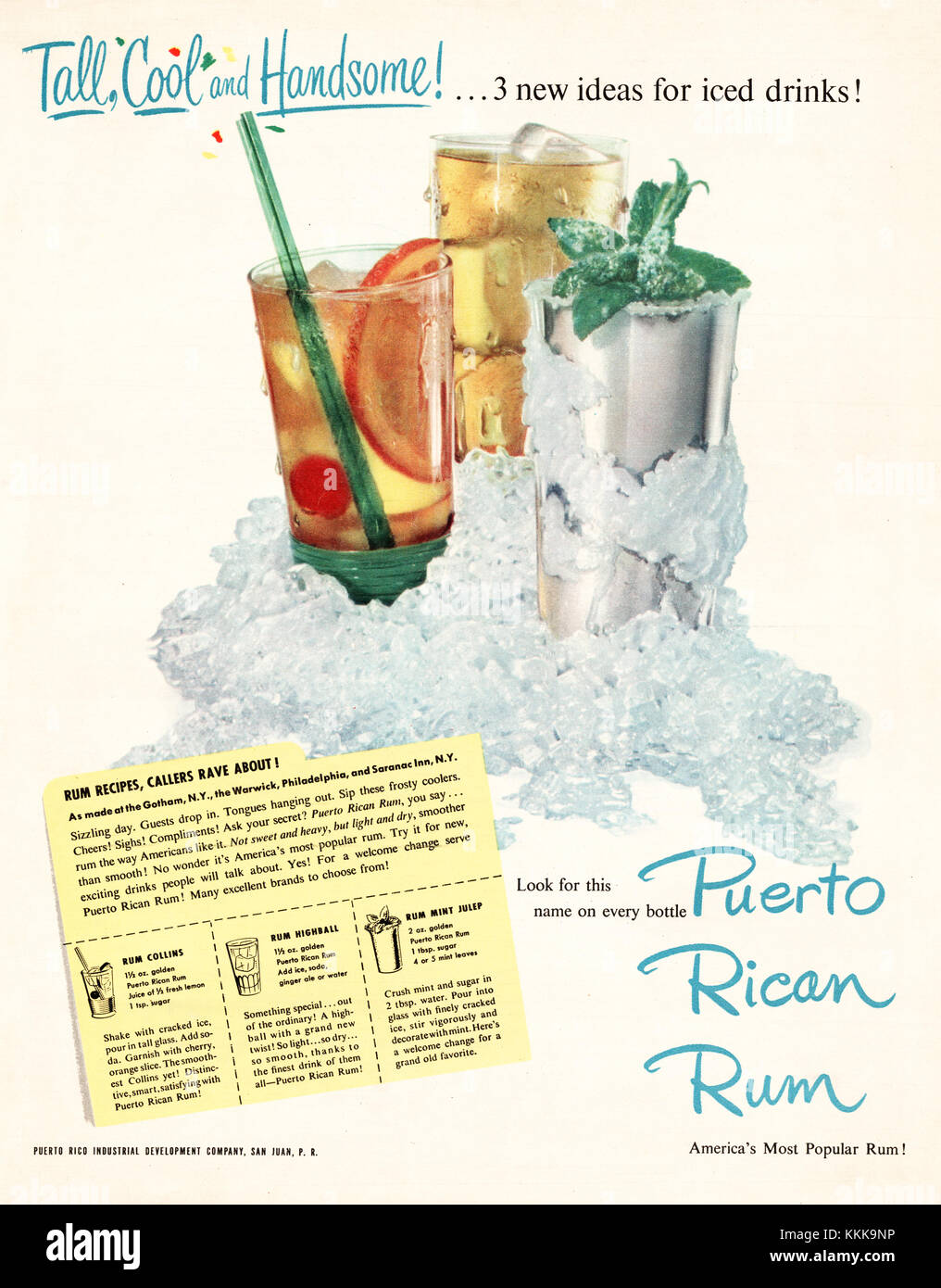 1949 U.S. Magazine Puerto Rican Rum Advert Stock Photo - Alamy