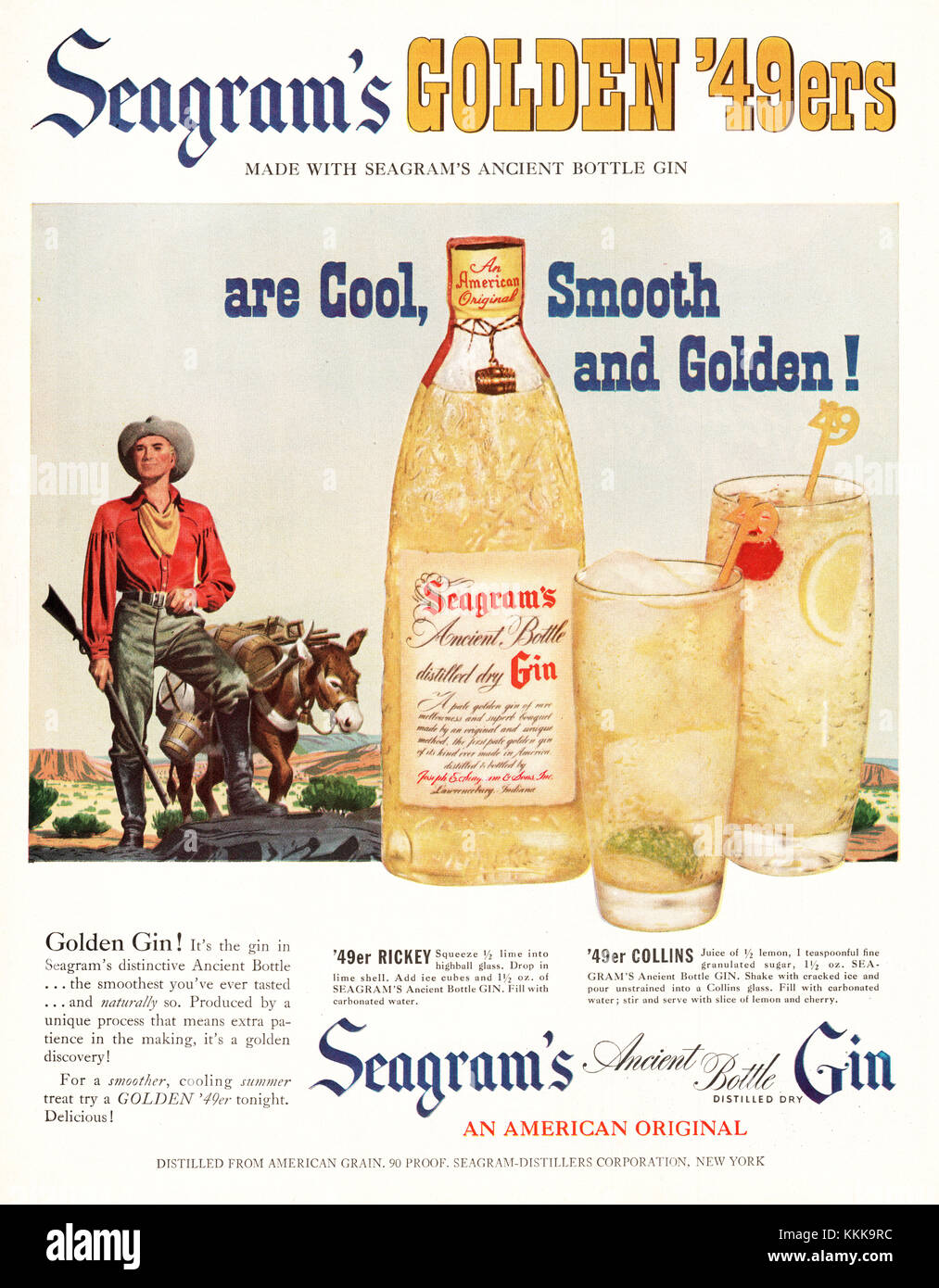 1949 U.S. Magazine Seagram's Whiskey Advert Stock Photo - Alamy
