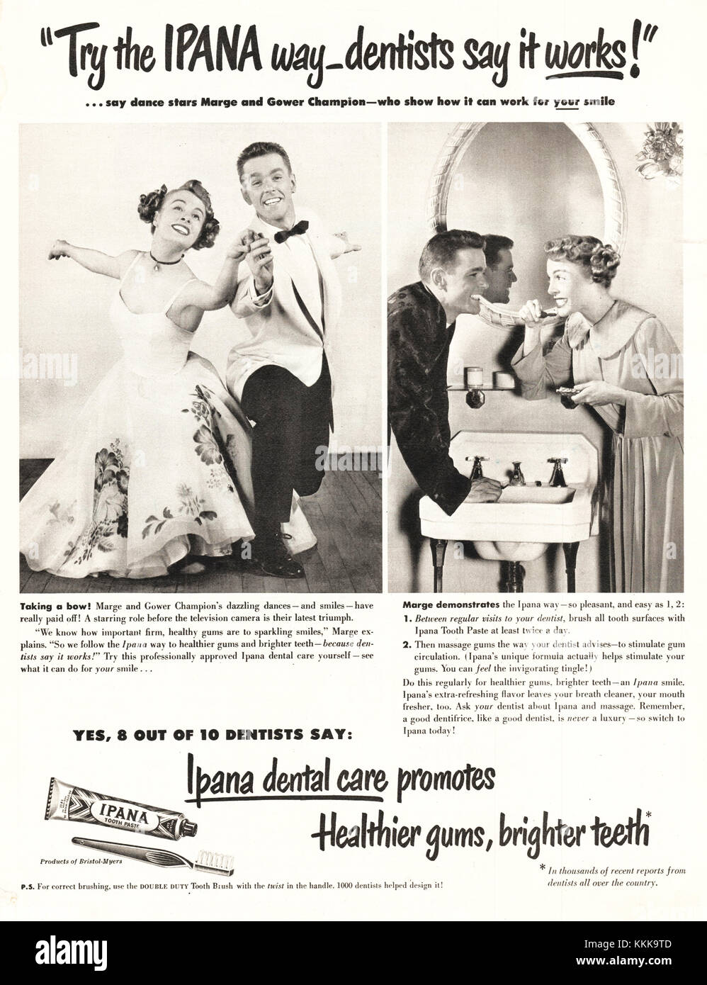1949 U.S. Magazine Ipana Toothpaste Advert Stock Photo - Alamy