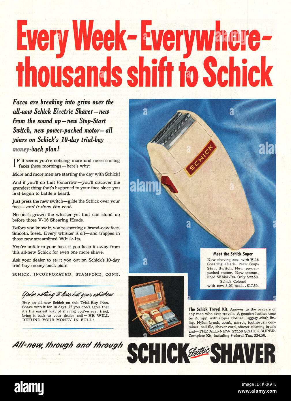 1949 U.S. Magazine Schick Electric Shaver Advert Stock Photo - Alamy